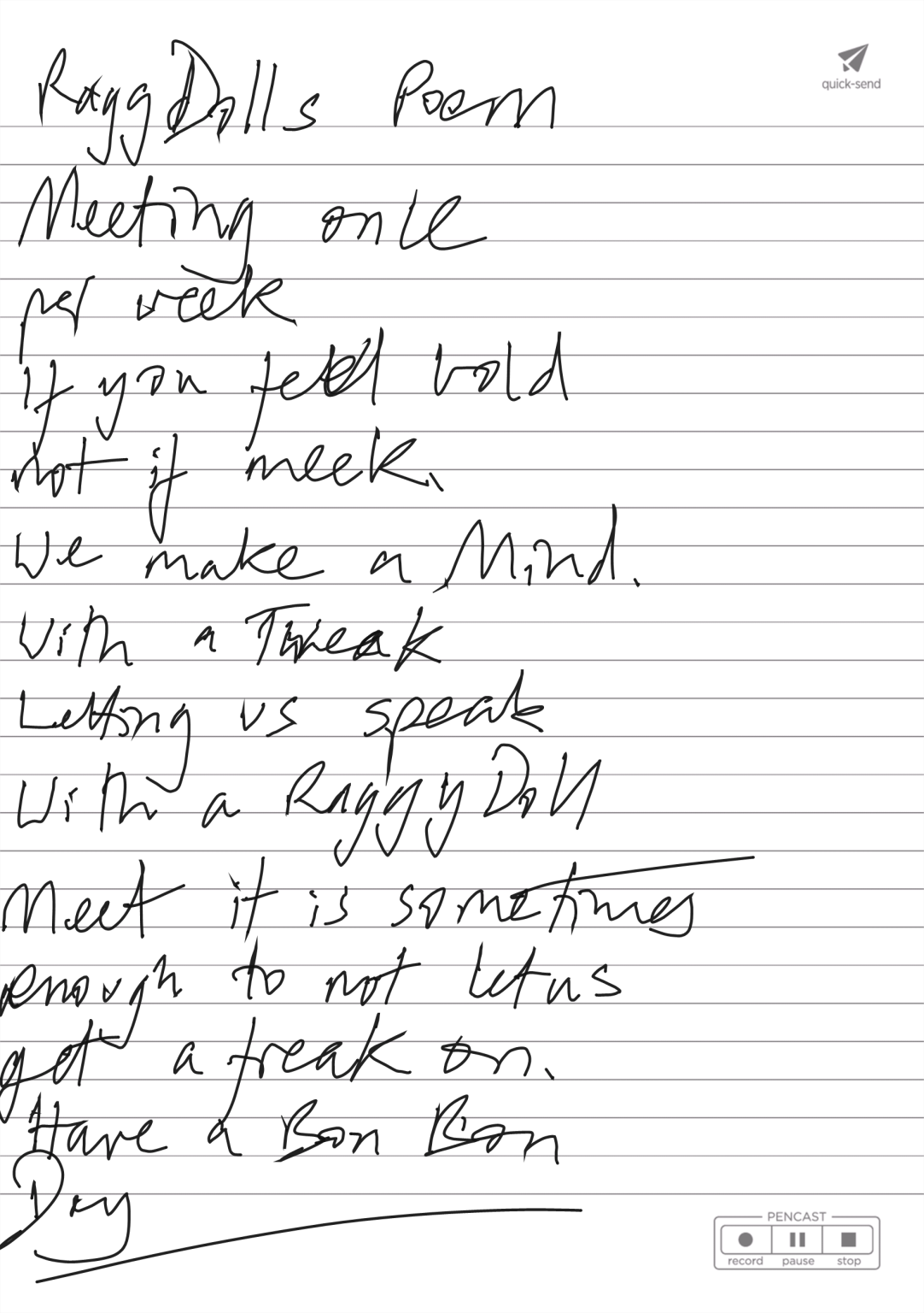 Raggy Dolls Poem – HK Dave 95